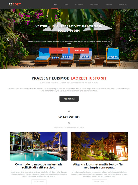 Beach Resort Web Template Resort Website Templates DreamTemplate