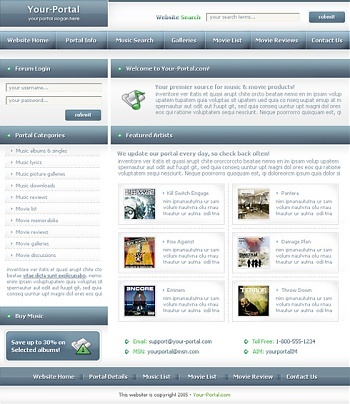 Music - Website Templates - DreamTemplate