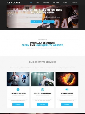 Ice Hockey - Sports - Website Templates - DreamTemplate