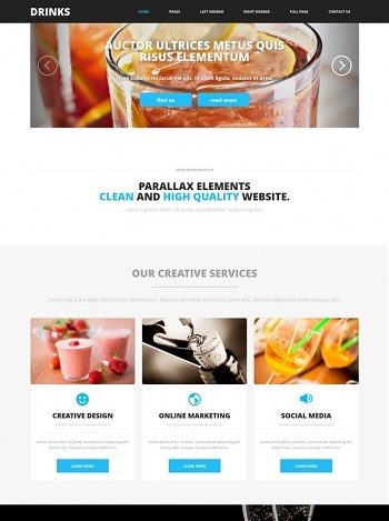 Beverages & Drinks - Food & Restaurant - Website Templates - DreamTemplate