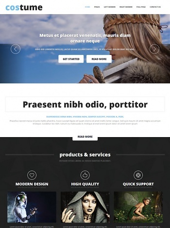 Costume - Website Templates - DreamTemplate
