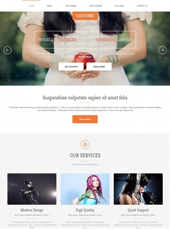 Costume - Website Templates - DreamTemplate