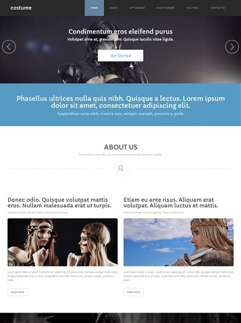 Costume - Website Templates - DreamTemplate