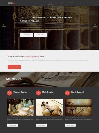 Antique - Website Templates - DreamTemplate