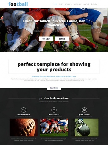 Football - Sports - Website Templates - DreamTemplate