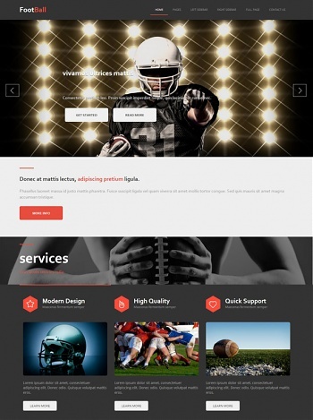 Football - Sports - Website Templates - DreamTemplate