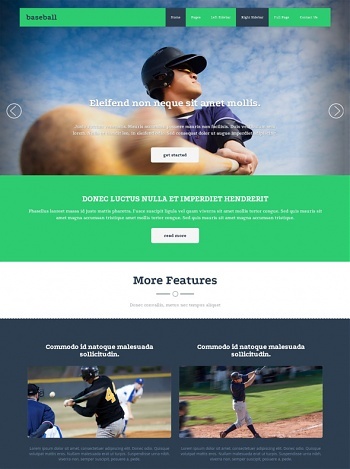 Baseball - Sports - Website Templates - DreamTemplate