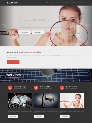 Badminton - Sports - Website Templates - DreamTemplate