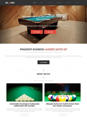 Billiard - Sports - Website Templates - DreamTemplate