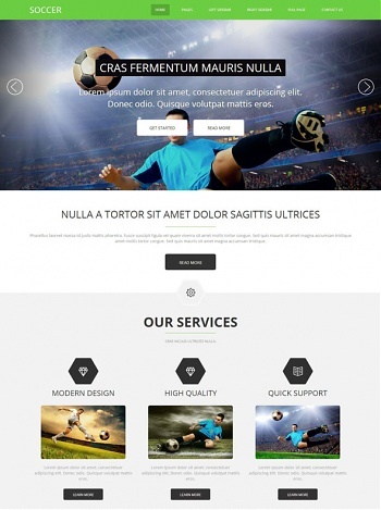 Soccer - Sports - Website Templates - DreamTemplate