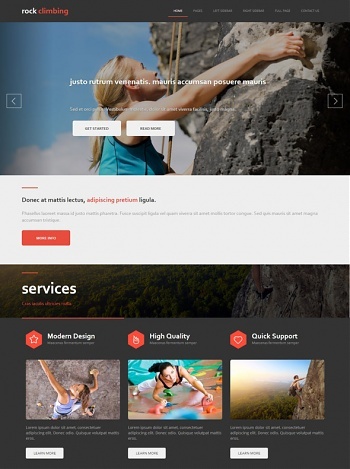 Rock Climbing - Sports - Website Templates - DreamTemplate