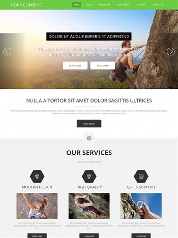 Rock Climbing - Sports - Website Templates - DreamTemplate